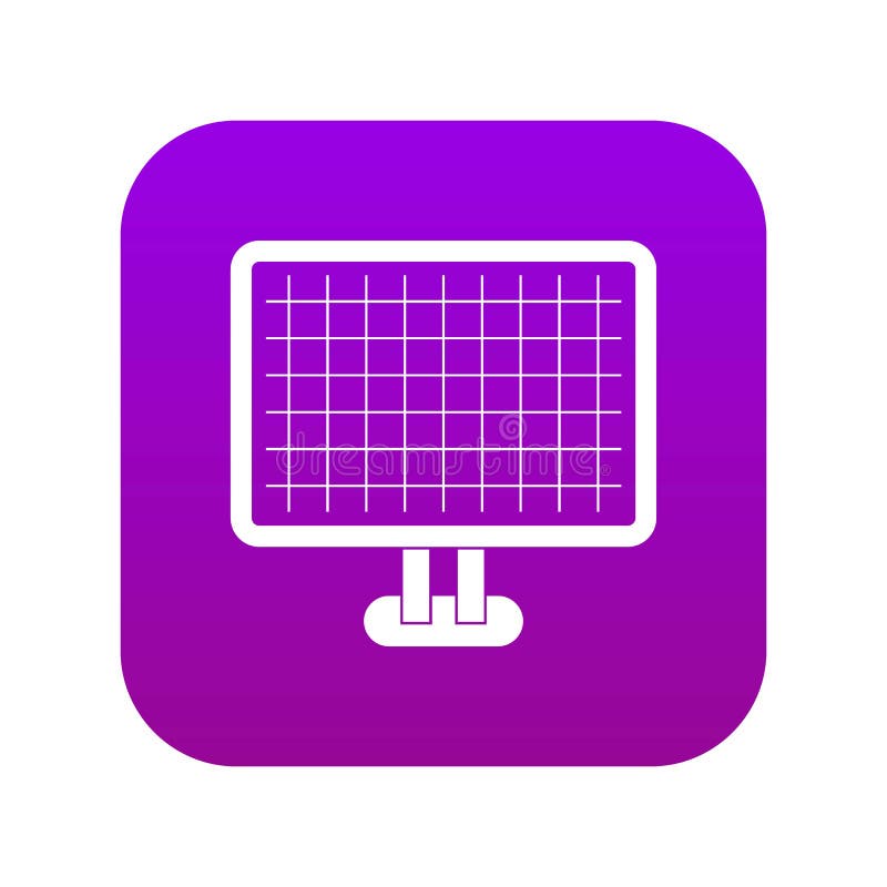 Computer Monitor Icon Digital Purple Stock Vector - Illustration of ...