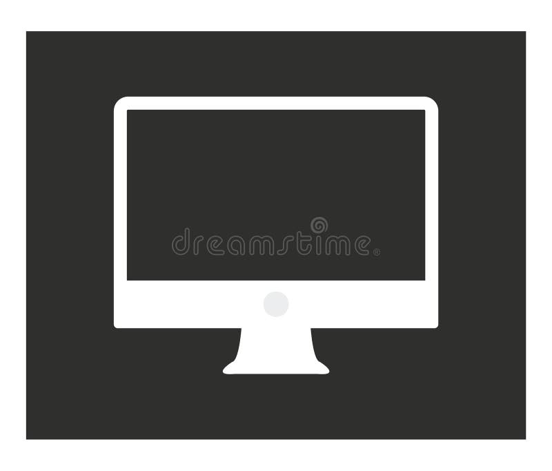 Computer Monitor Icon. Flat PC Symbol. Vector Illustration, EPS10 Stock ...