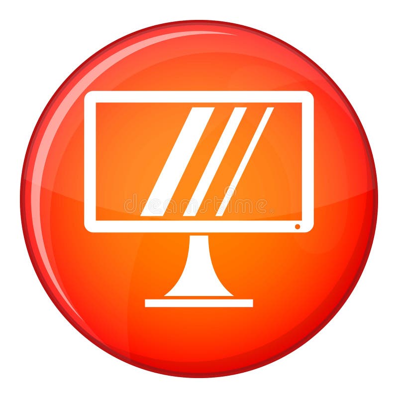 Computer Monitor Icon, Flat Style Stock Vector - Illustration of ...