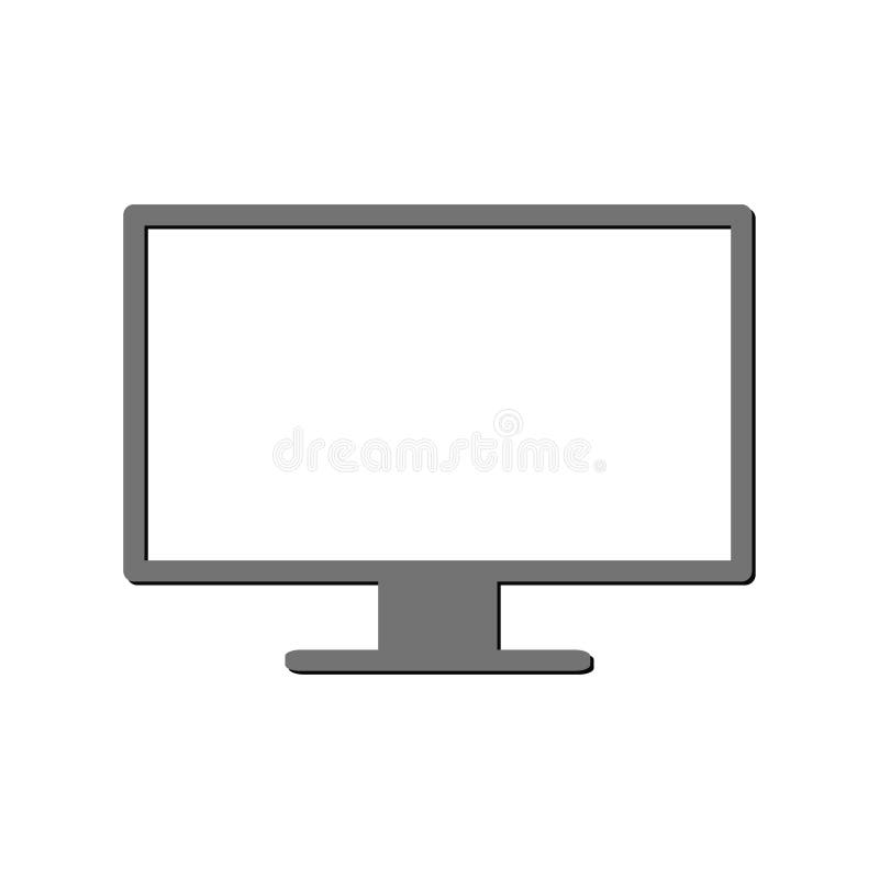 Computer Monitor Icon Isolated on White Background Stock Illustration ...