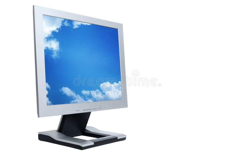 Computer monitor isolated stock photo. Image of object - 22677416