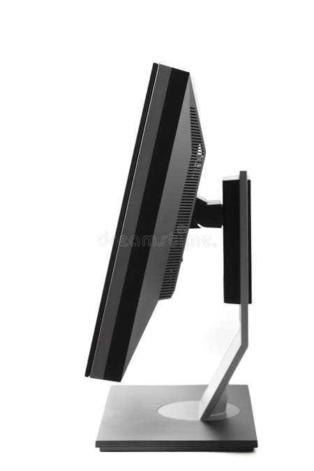 Computer Monitor Isolated - Side View Stock Photo - Image of flatscreen ...