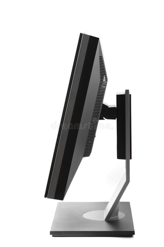 Computer Monitor Isolated - Side View Stock Photo - Image of flatscreen ...