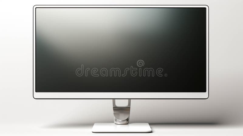 Computer Monitor Isolated on White Background Stock Illustration ...