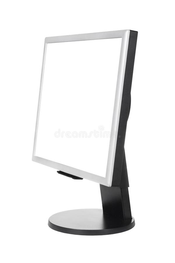 Computer Monitor Isolated - Side View Stock Photo - Image of flatscreen ...
