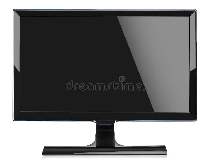 Computer Monitor Isolated on White Background. Stock Image - Image of ...