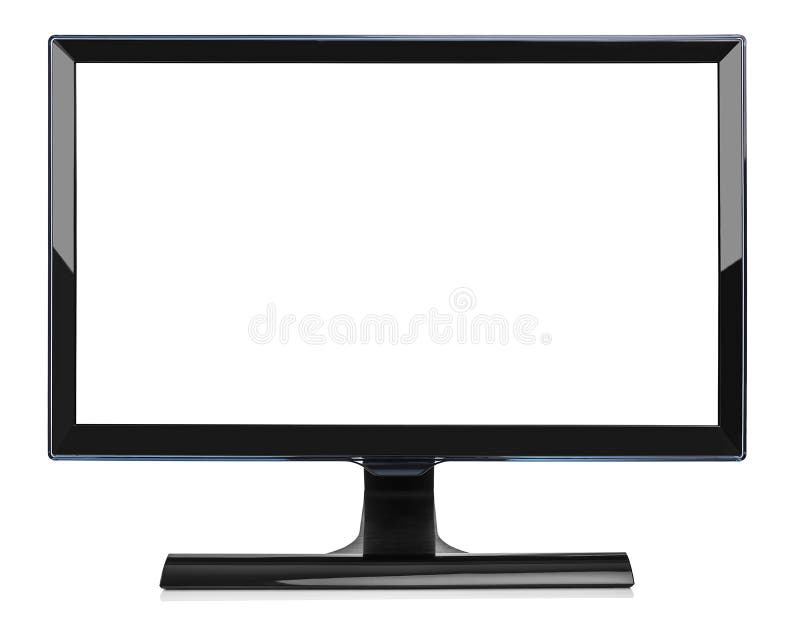 Computer Monitor Isolated on White Background. Stock Image - Image of ...