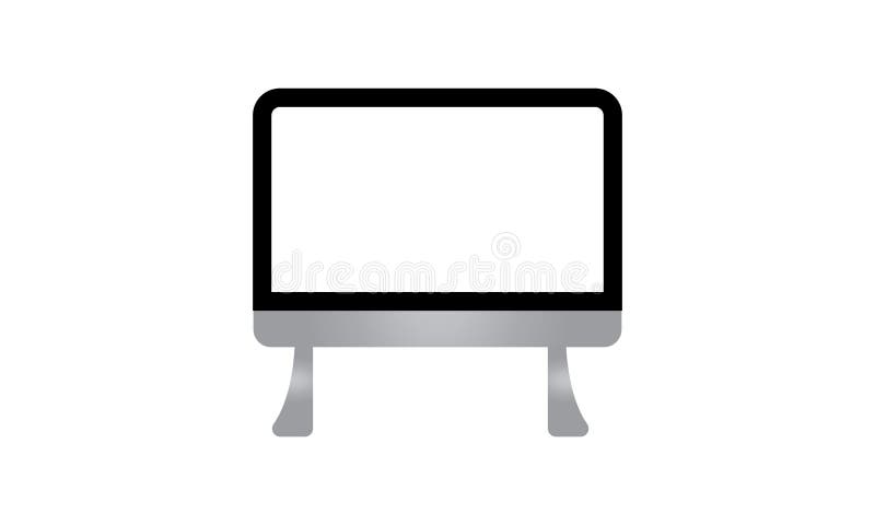 Computer Monitor Isolated on White Stock Vector - Illustration of ...
