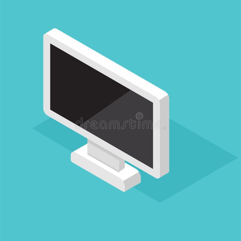 Computer Monitor Isometric Decktop. Vector Illustration Stock Vector ...