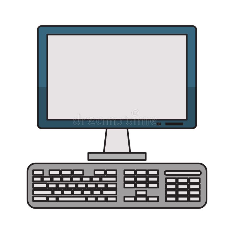 Computer Monitor and Keyboard Technology Stock Vector - Illustration of ...