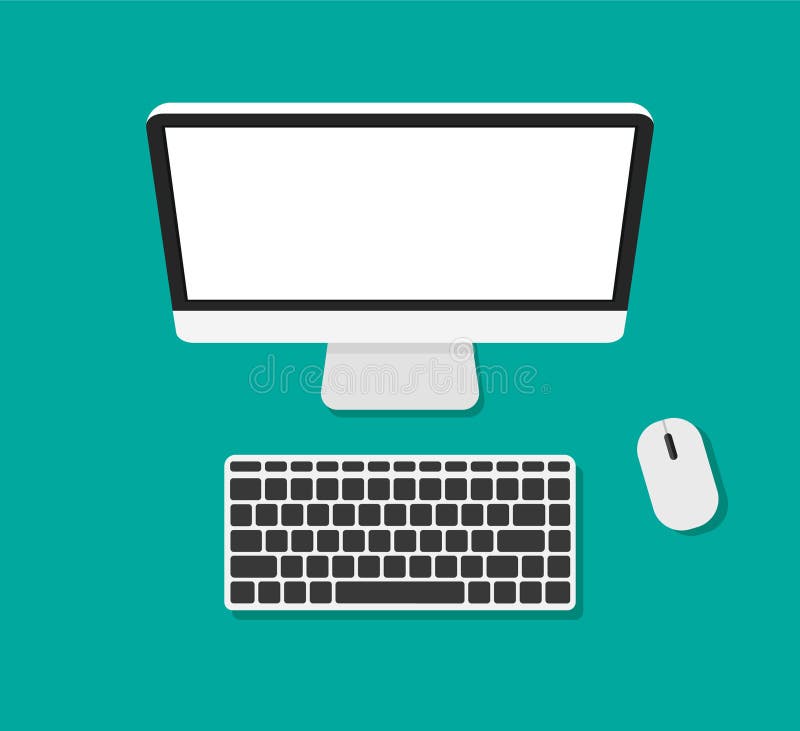 Computer Monitor Template with Blank Display in Realistic Style. Stock ...