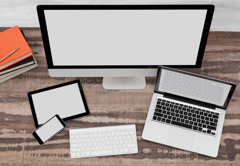 Computer Monitor, Tablet and Phone Stock Photo - Image of mobile ...