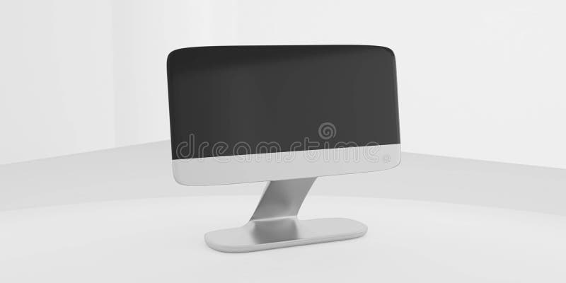 Computer Monitor LCD LED Displayon White Office Table Desk 3d Render ...