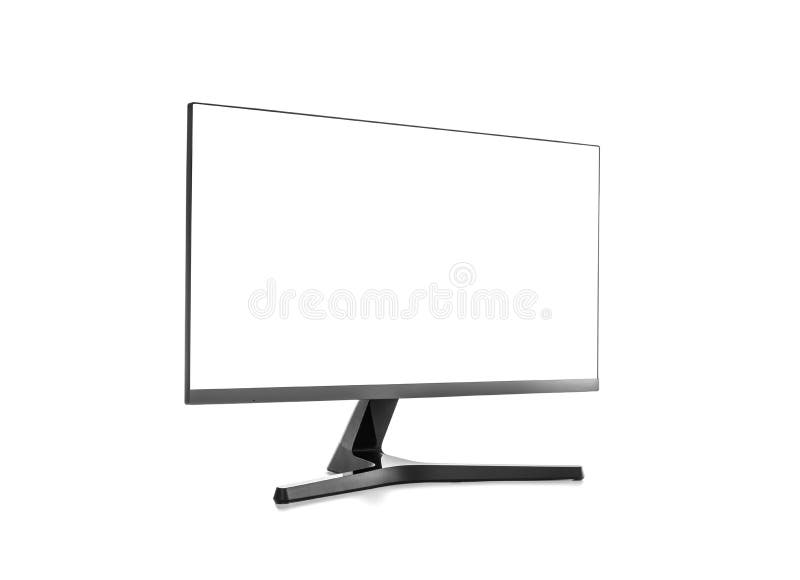 Computer Monitor Isolated on White Background. Stock Image - Image of ...