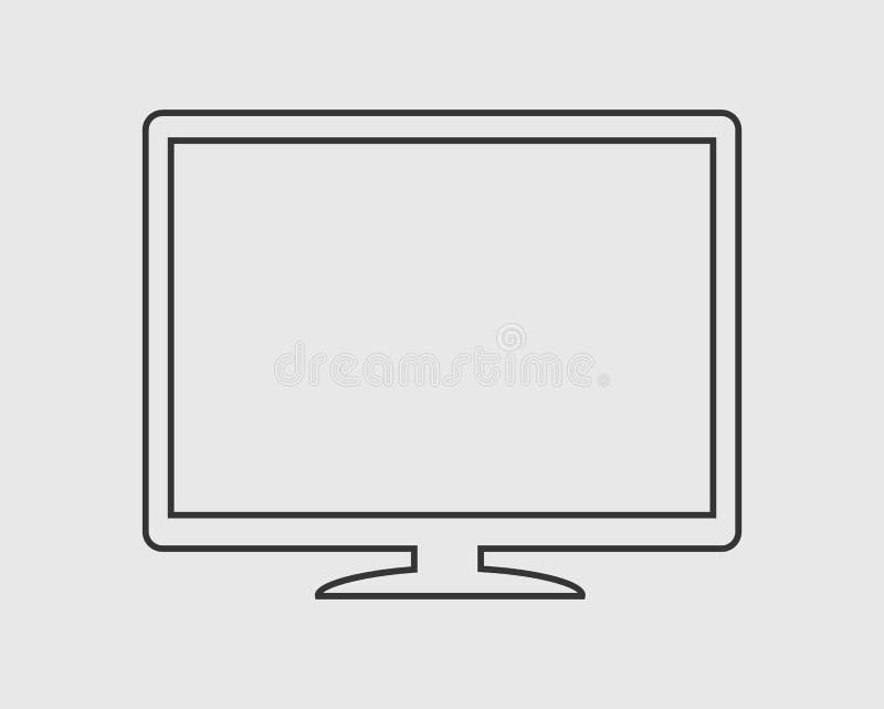 Computer Monitor line Icon stock vector. Illustration of screen - 136012950