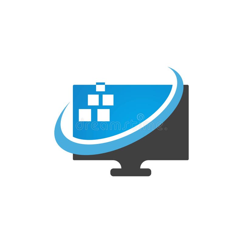 Computer Monitor Logo Vector Stock Vector - Illustration of business ...