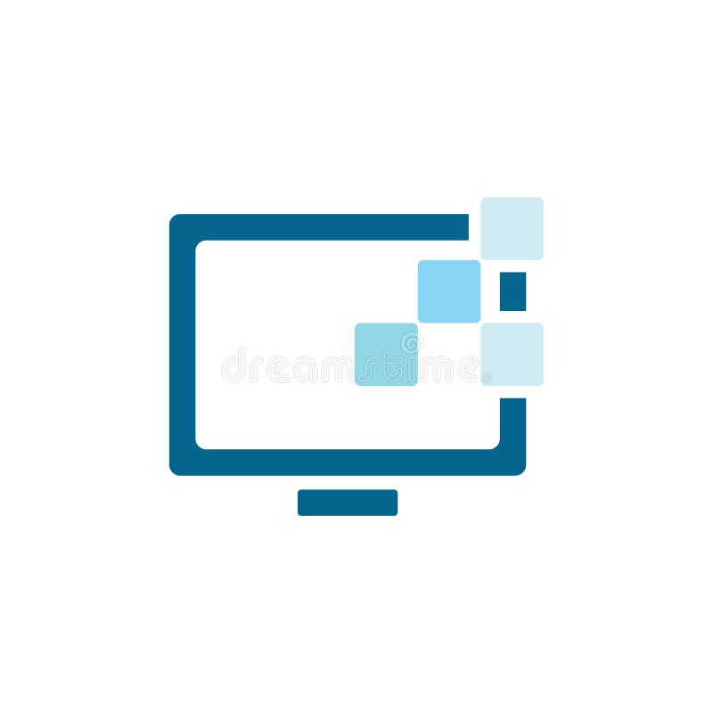 Computer Monitor Logo Vector Stock Vector - Illustration of concept ...