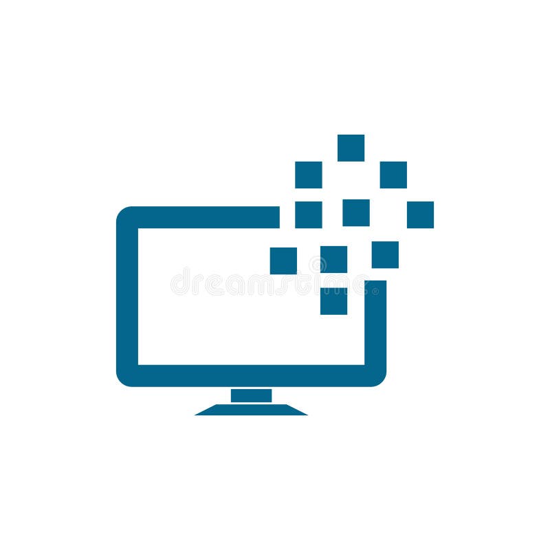 Computer Monitor Logo Vector Stock Vector - Illustration of graphic ...