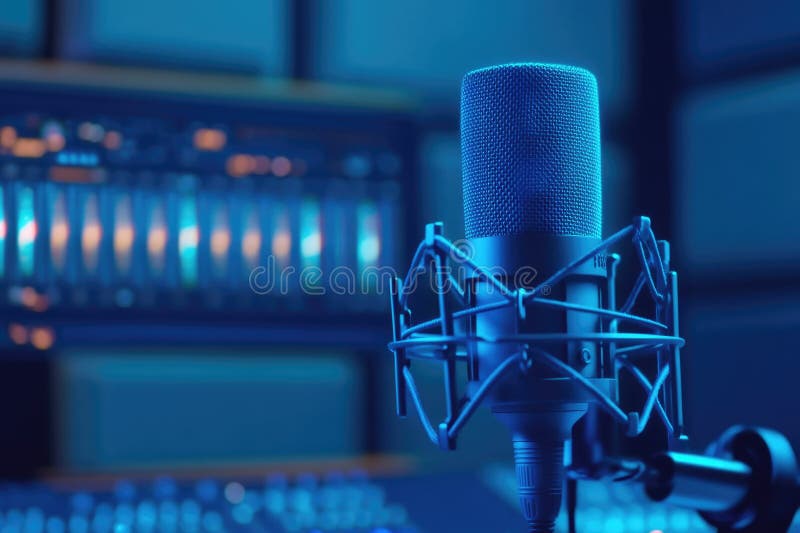 Computer Monitor with Microphone Stock Photo - Image of public ...