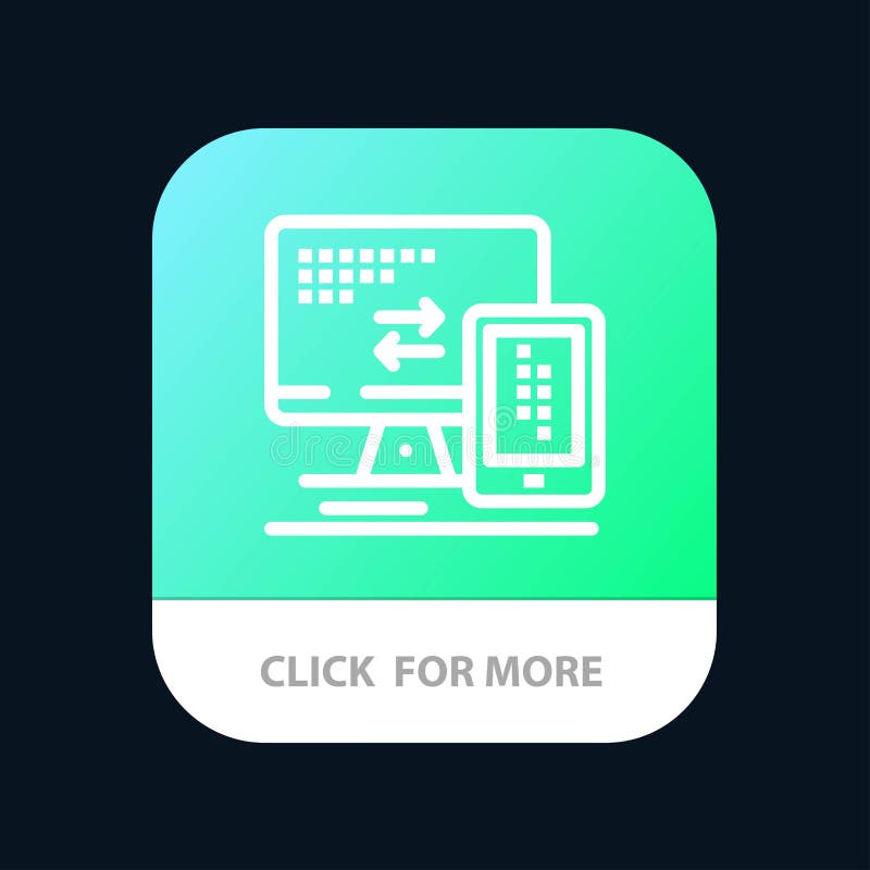 Computer Monitor Mobile Cell Mobile App Button Android And Ios Line Version Stock Vector
