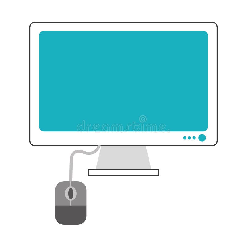 Computer Monitor and Mouse Icon Stock Illustration - Illustration of ...
