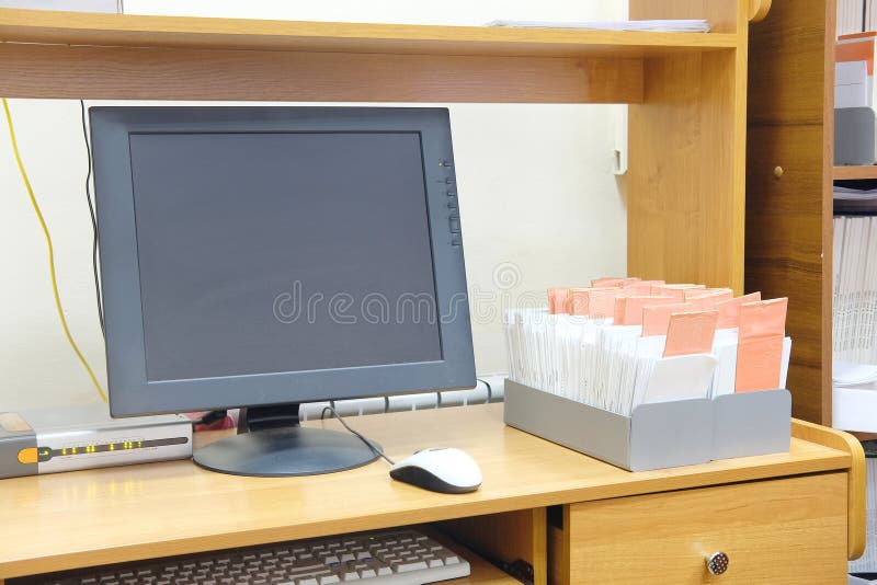 Computer monitor stock image. Image of information, cardcatalogue ...