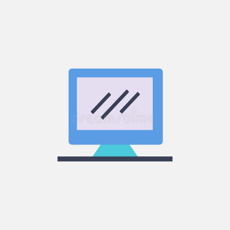 Computer Monitor Pc Icon with Flat Style Vector Illustration Stock ...