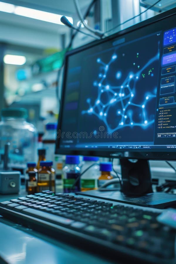 A Computer Monitor Placed on a Desk for Use Stock Photo - Image of ...