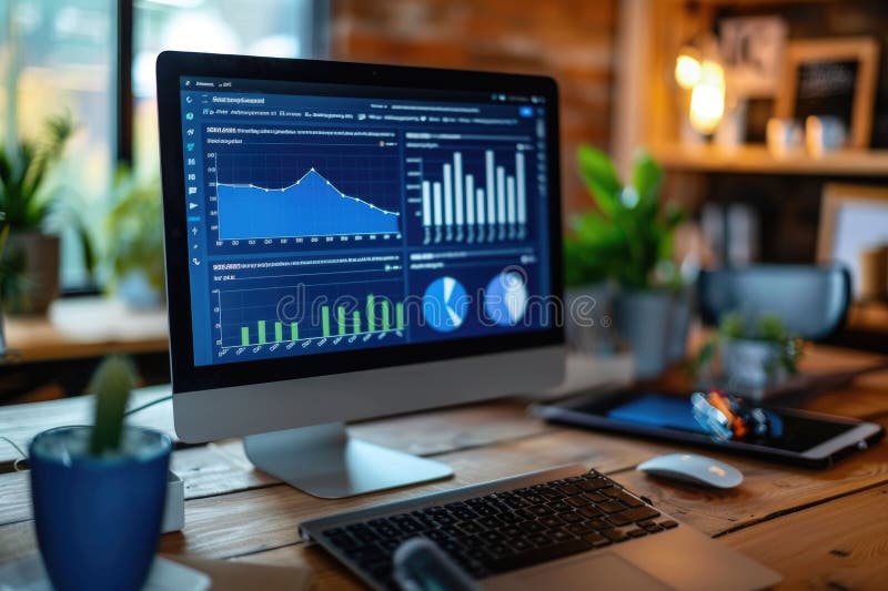 A Computer Monitor Placed on a Traditional Wooden Desk, Ready for Use ...