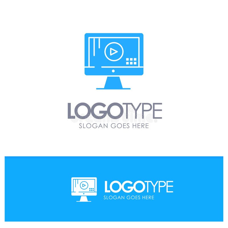 Computer, Monitor, Play, Music Blue Logo Vector Stock Vector ...