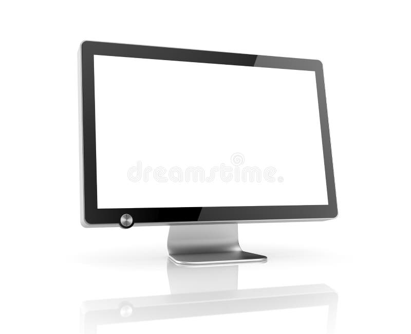 Computer Monitor with Reflection Stock Illustration - Illustration of ...