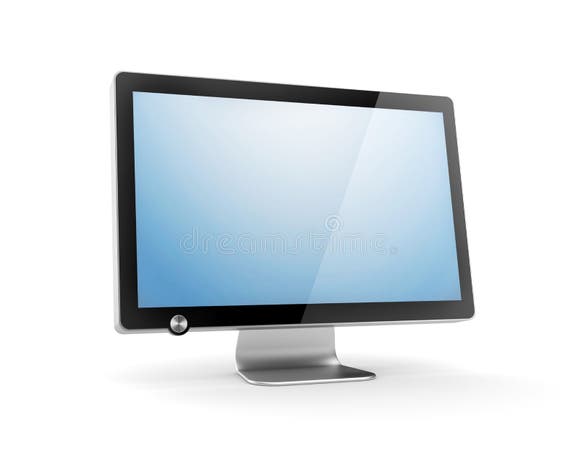 Computer Monitor with Reflection Stock Illustration - Illustration of ...