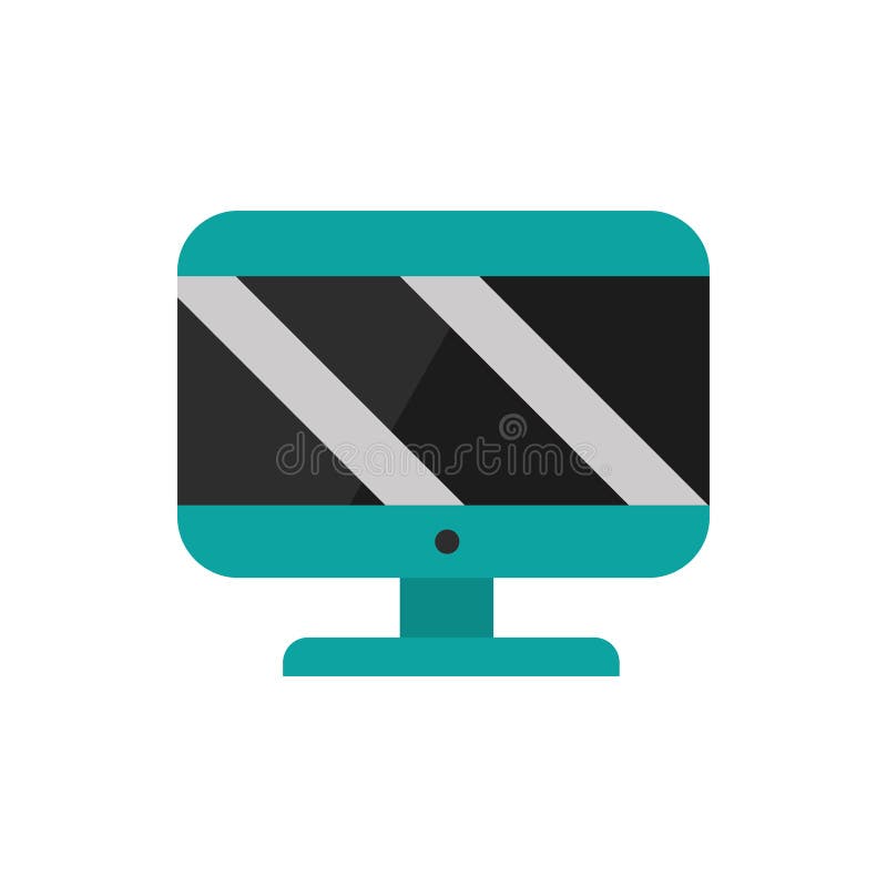 Computer Monitor School and Education Icon Stock Vector - Illustration ...