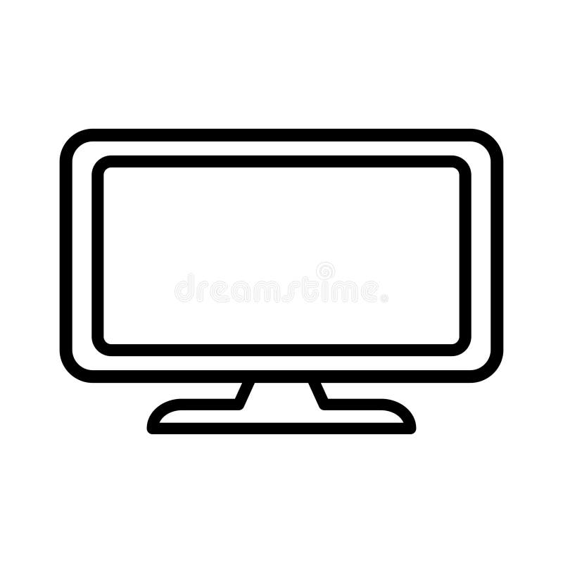 Computer Monitor Screen Flat Icon Vector Stock Vector - Illustration of ...