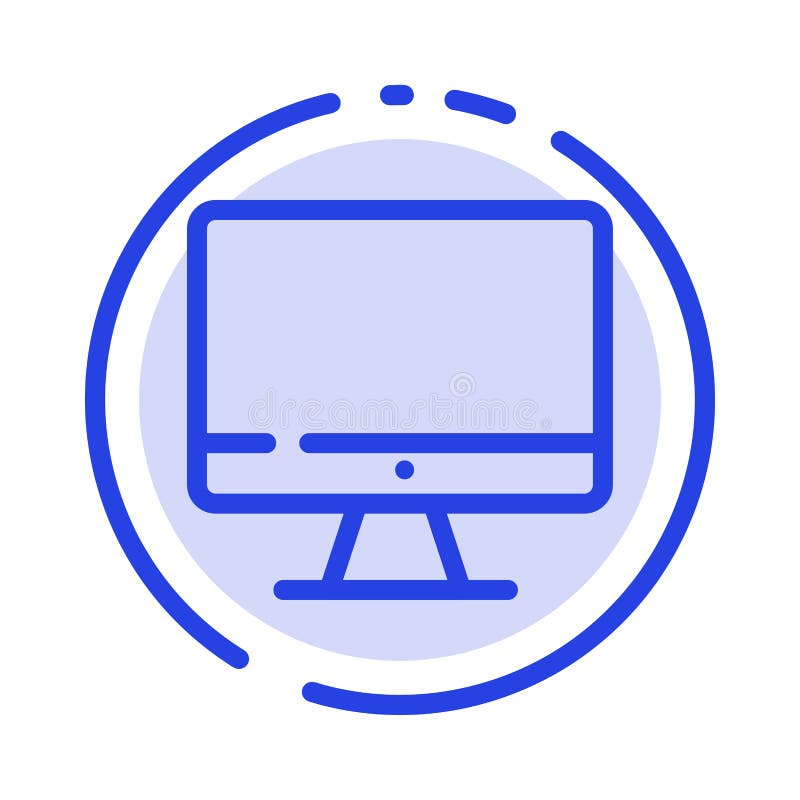Computer, Monitor, Screen, Hardware Blue Dotted Line Line Icon Stock ...