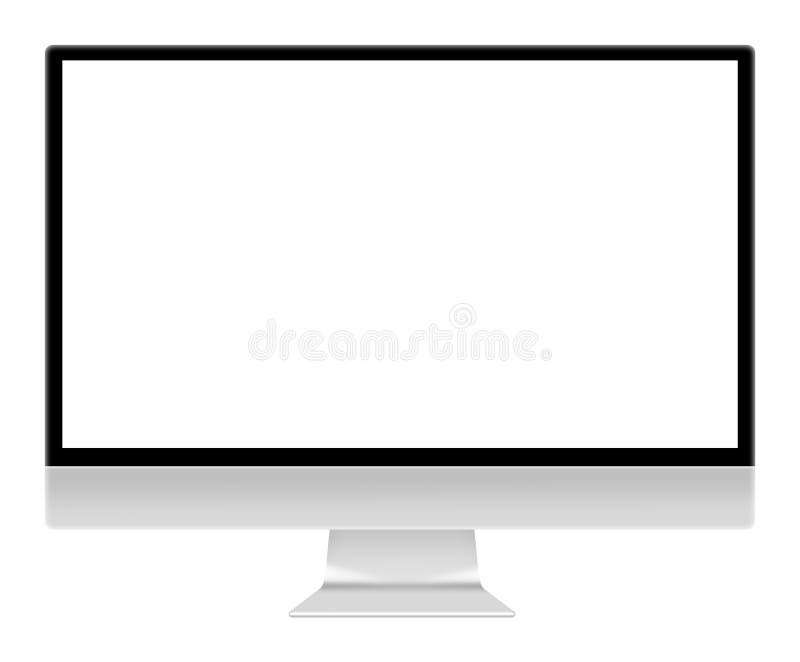 Computer Monitor Screen Illustration Isolated on White with Clipping ...