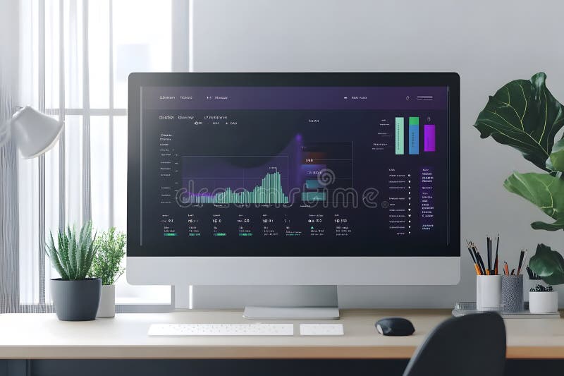 A Computer Monitor Screen Showing E-commerce Sales Growth, Graphs and ...