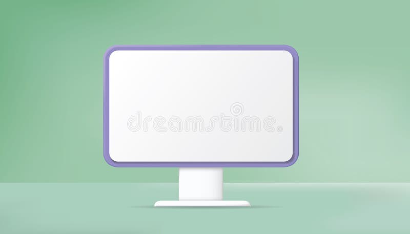 Computer Monitor Screen Template Screen with Modern 3d Render Style ...