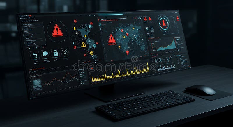 Computer Monitor Showing Alert Interface Stock Illustration ...