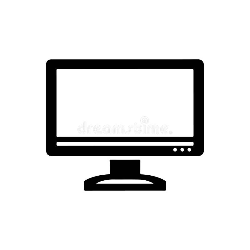 Computer Monitor Silhouette Icon Vector Style Artwork Stock Vector ...