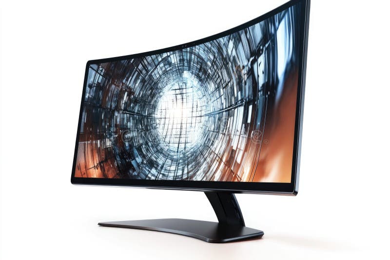 A Computer Monitor Sitting on a Desk, Ready for Use Stock Photo - Image ...