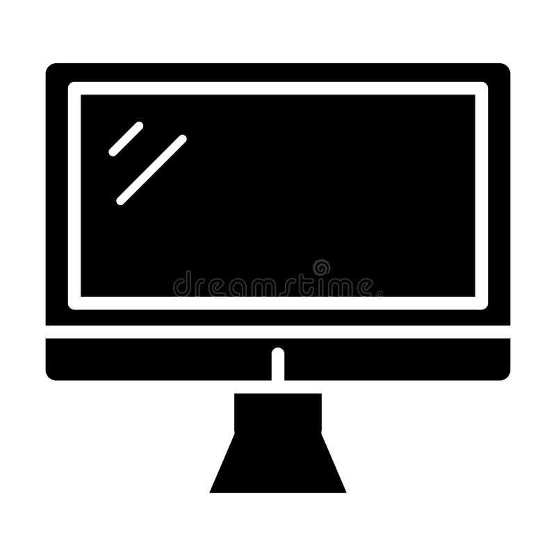 Computer Monitor Solid Icon. Screen Vector Illustration Isolated on ...
