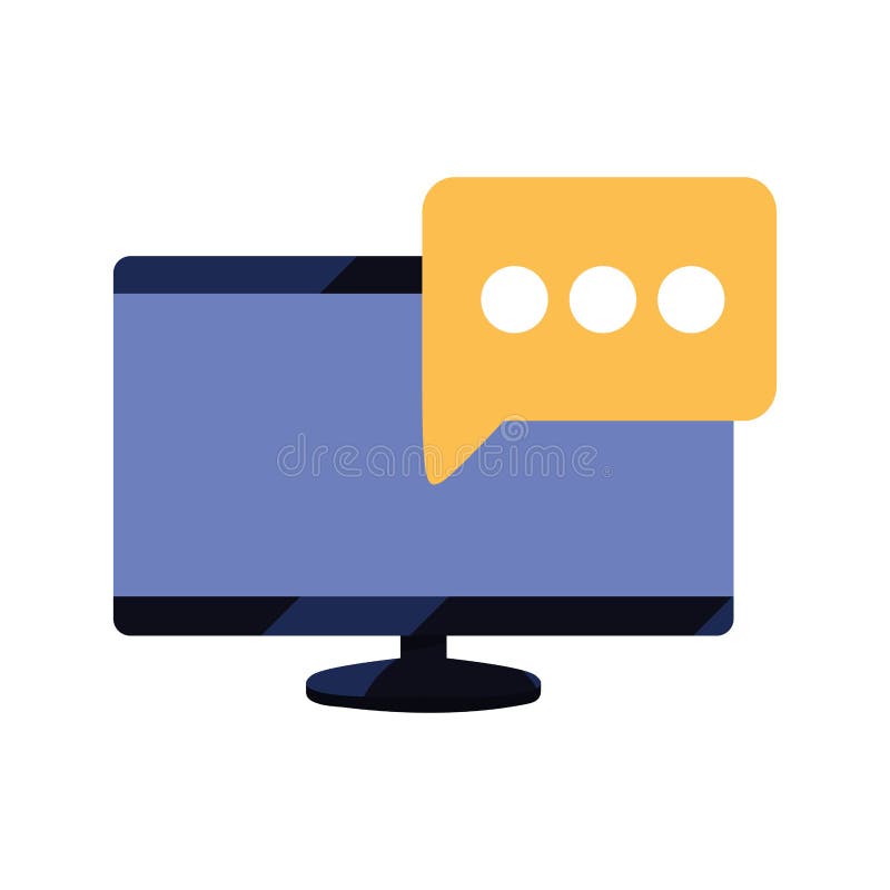 Computer Monitor Speech Bubble Stock Vector - Illustration of digital ...