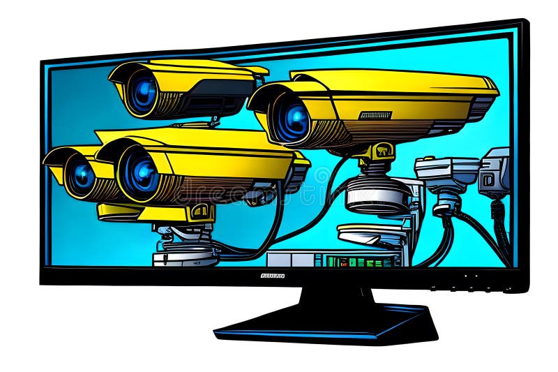 Cctv Monitor Screen Stock Illustrations – 1,092 Cctv Monitor Screen ...