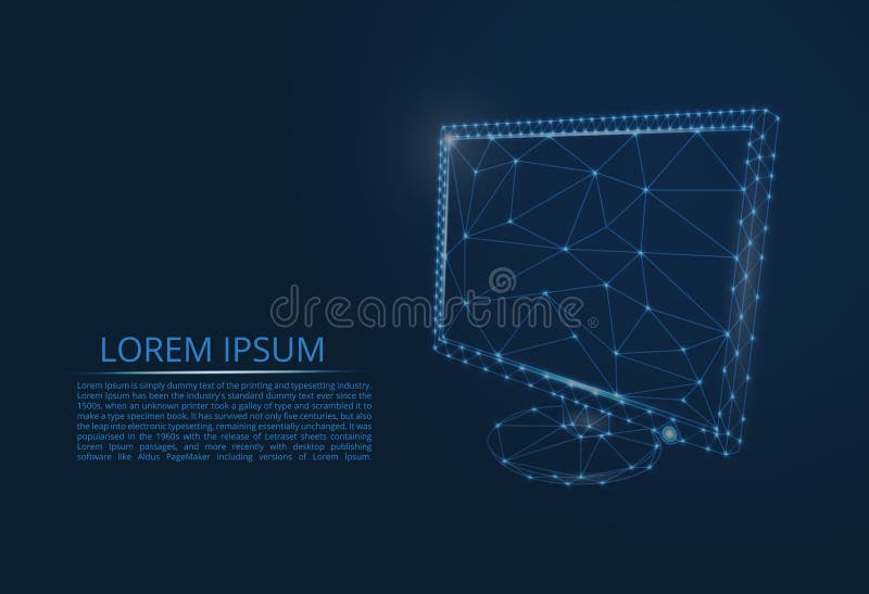 Computer Monitor in the Style of Lines and Figures Consisting of ...