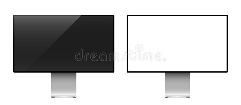 Computer Monitor Template Big Black White Stock Vector - Illustration ...