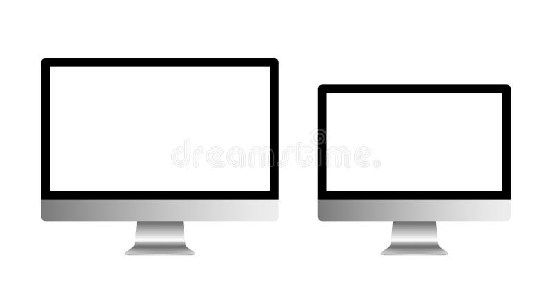 Computer Monitor Template Two White Stock Vector - Illustration of ...