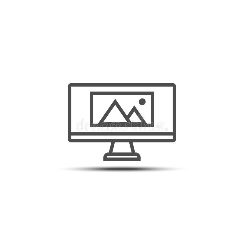 Computer Monitor Thin Line Icon Stock Vector - Illustration of device ... Computer Monitor Thin Line Icon Stock Vector - Illustration of device ...