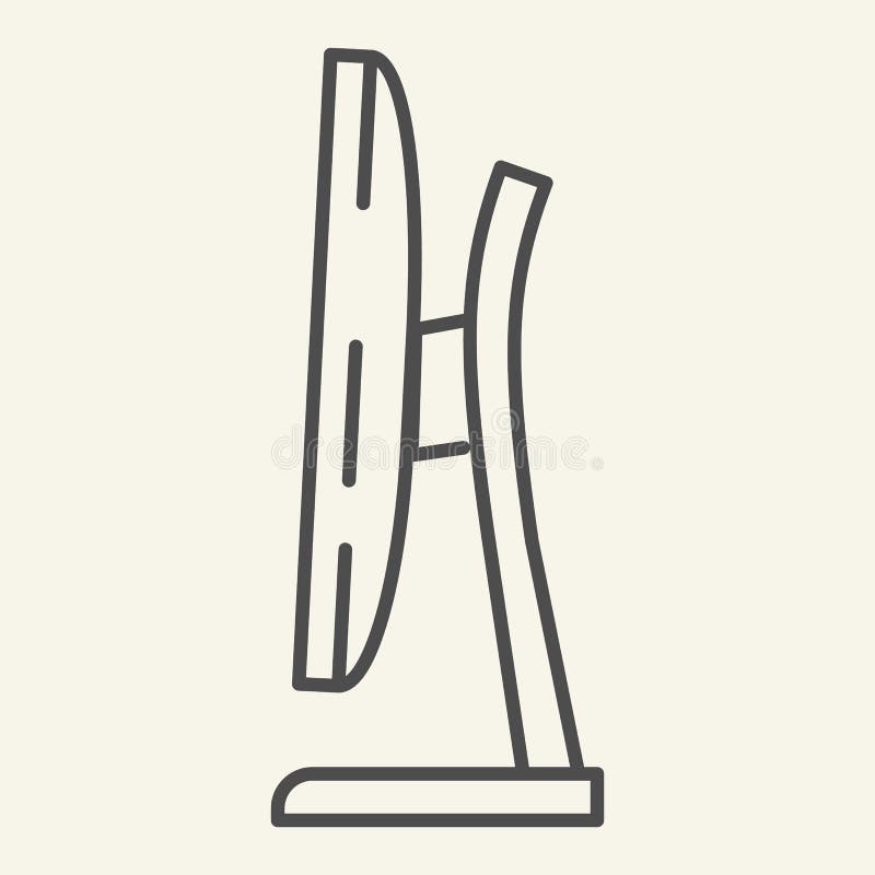 Computer Monitor Thin Line Icon. Display Vector Illustration Isolated ...