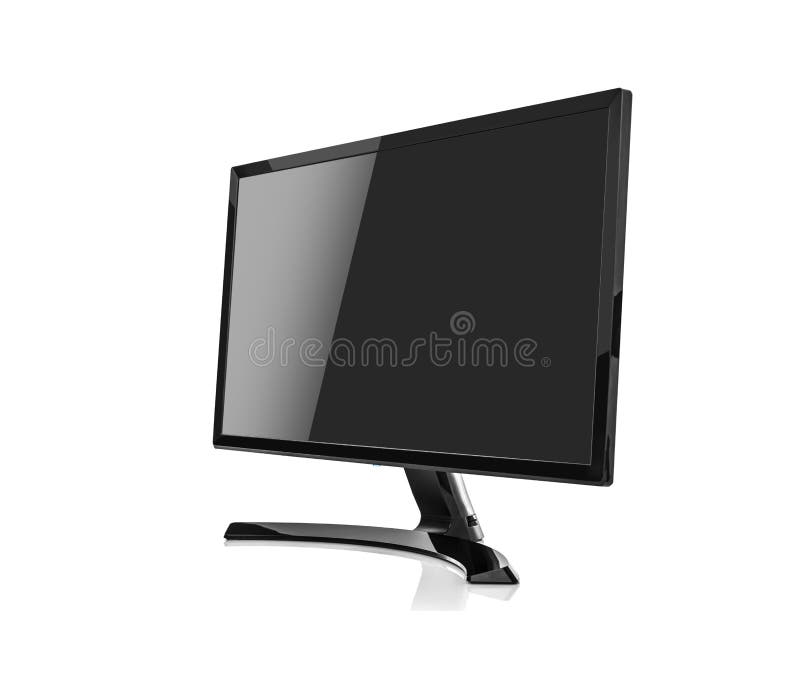 Computer Monitor Isolated on White Background Stock Image - Image of ...